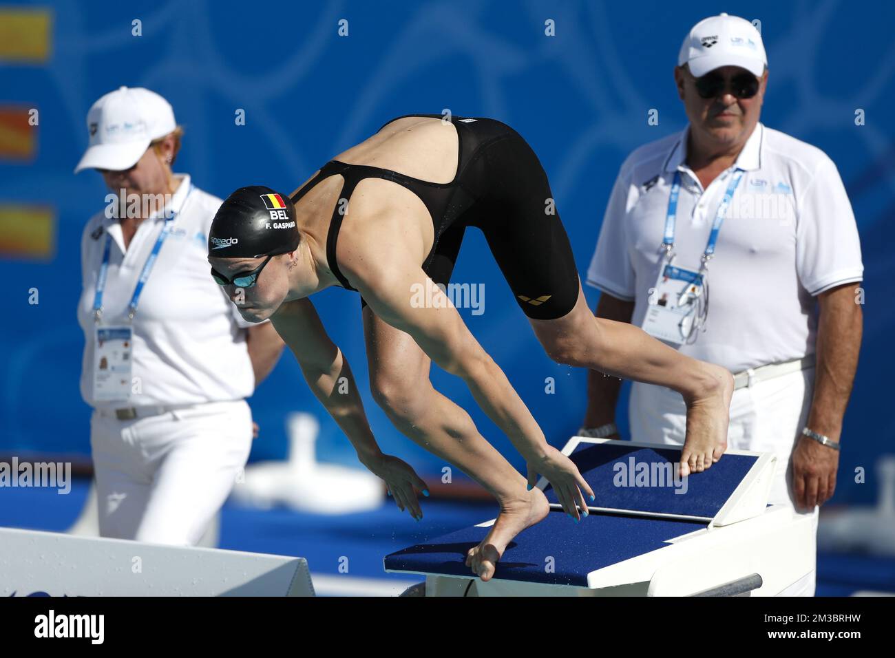 Belgian Florine Gaspard pictured in action during the women's 50m breaststroke at the swimming ...