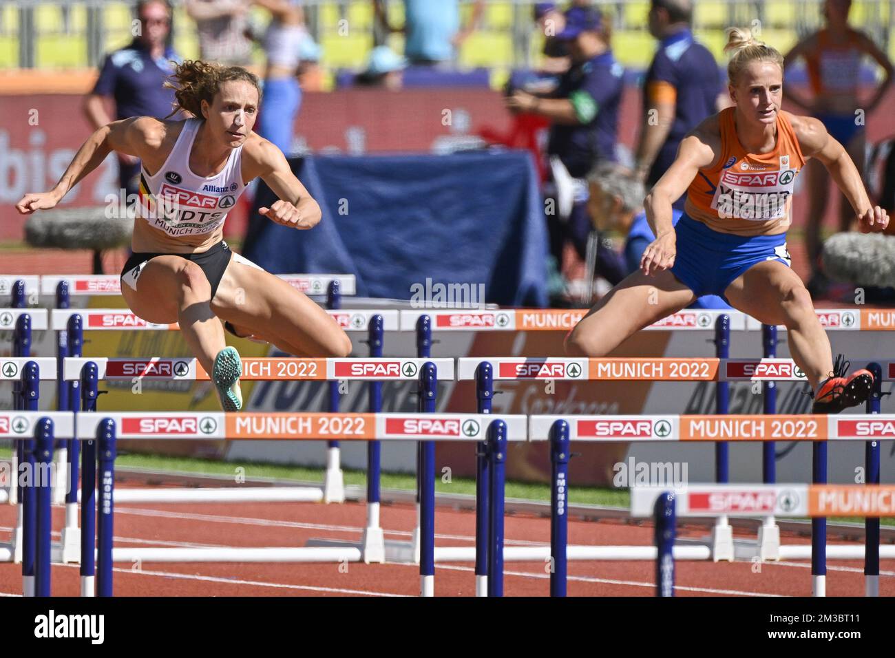 Belgian Noor Vidts and Dutch Anouk Vetter pictured in action during the ...