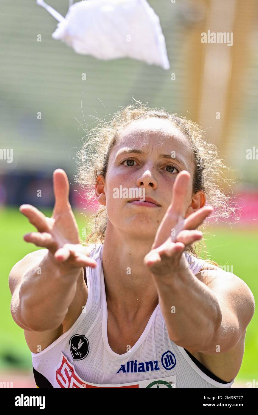 Belgian Noor Vidts pictured during the high jump event of the women's ...