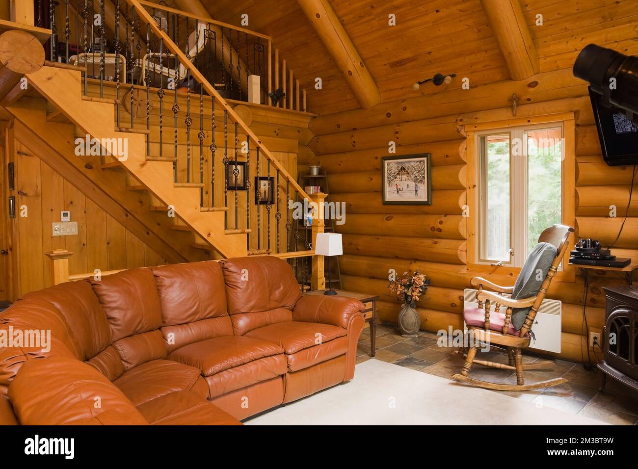 Log Cabin Leather Couches Luxury Log Cabin Living Room With Leather
