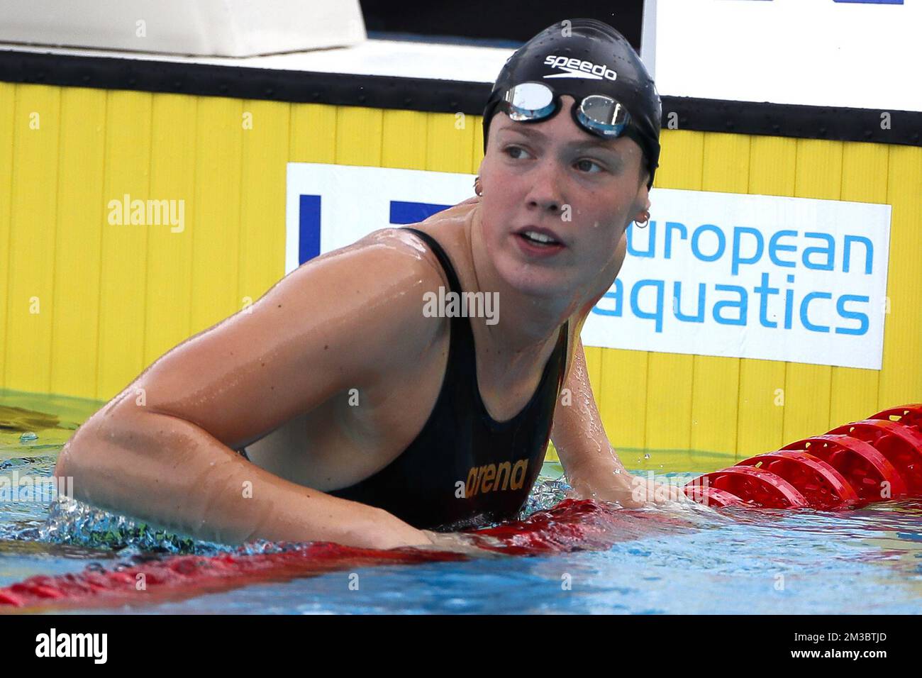 Belgian Florine Gaspard pictured in action during the women's 50m breaststroke final at the ...