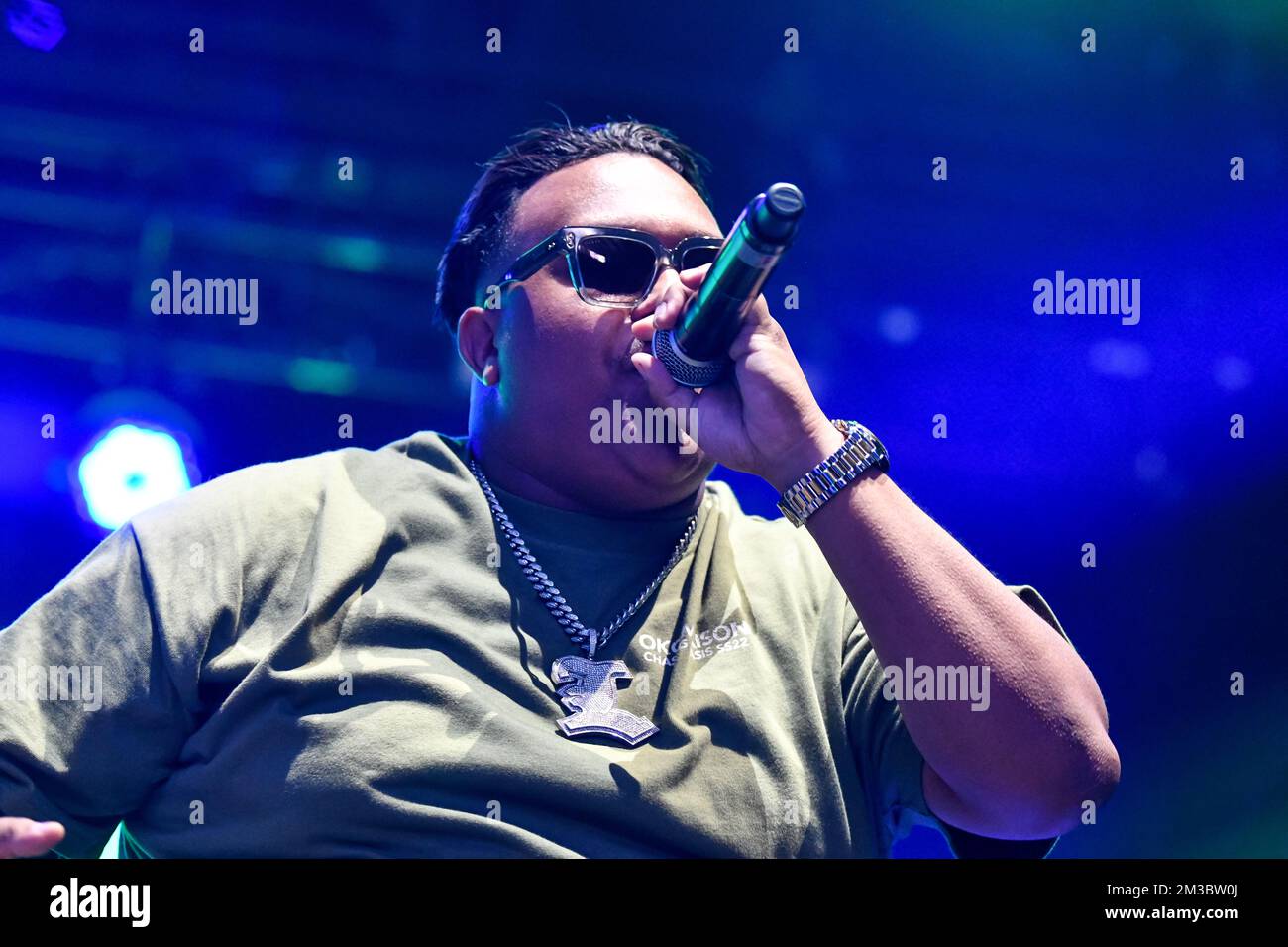 Rapper Dikke aka Mohamed Eddahbi Agounad performs on the first day of ...