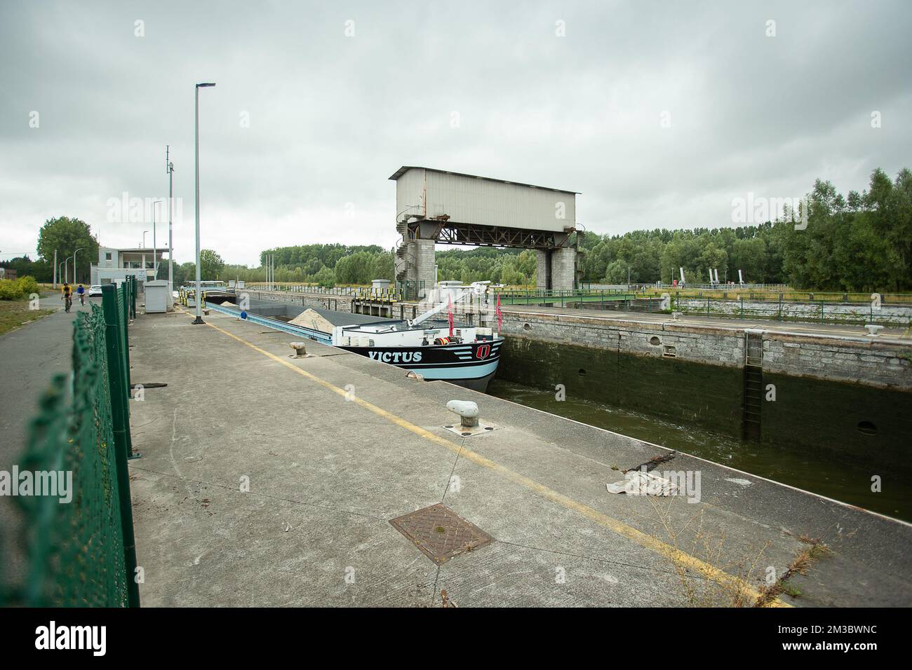 Illustration picture shows the lock (water naviguation) Sluis te Asper ...
