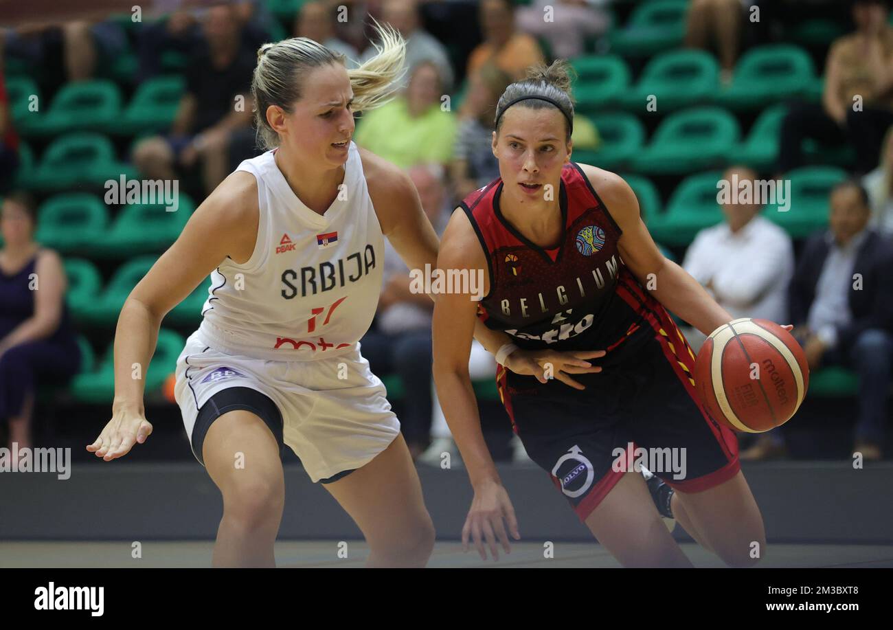 Belgium's Antonia Tonia Delaere fights for the ball during a friendly ...