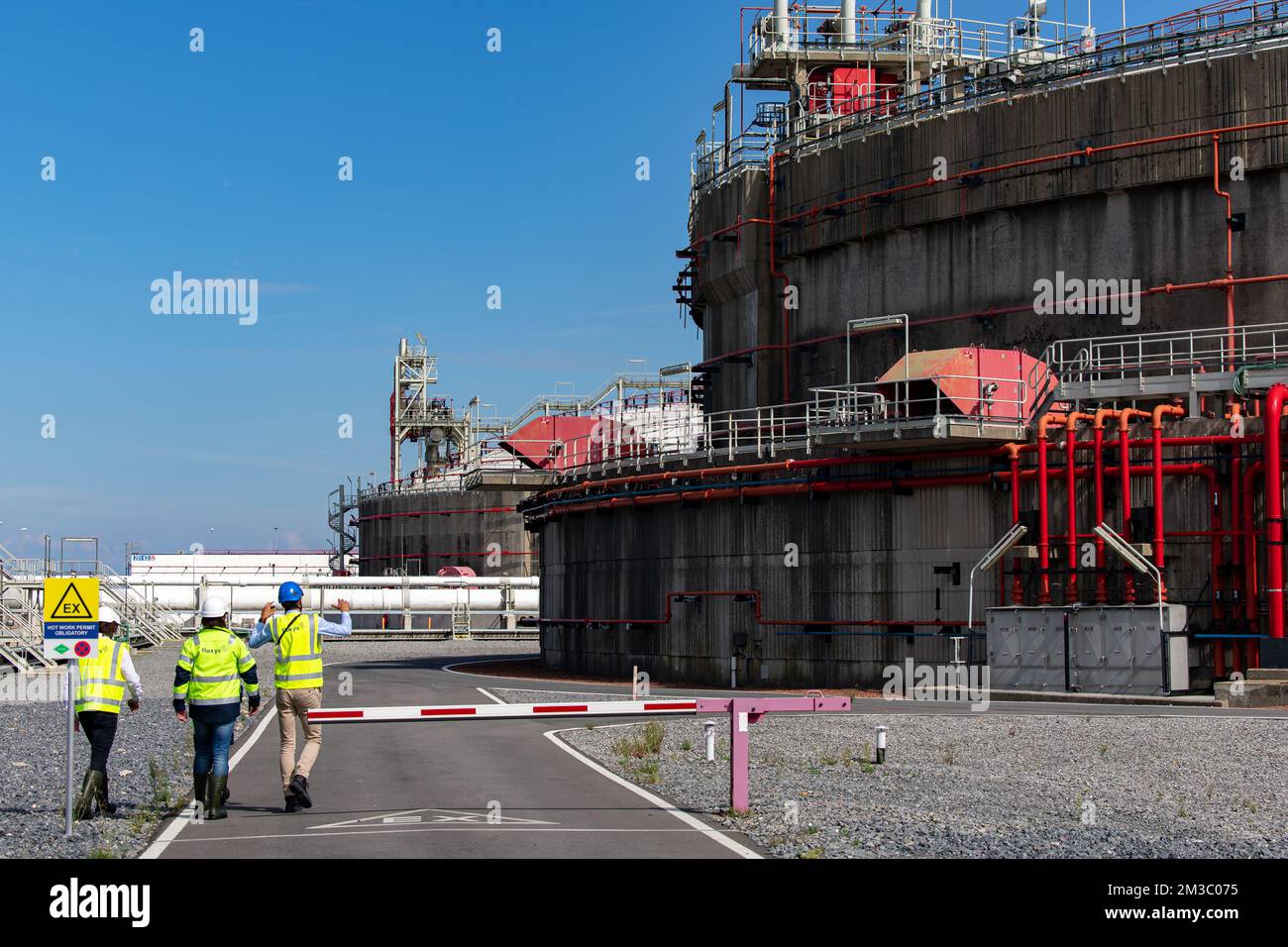 Illustration picture shows a visit to the Fluxys LNG-terminal ...