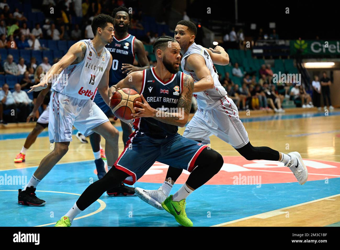 British Teddy Okereafor and Belgium's Emmanuel Manu Lecomte fight for ...