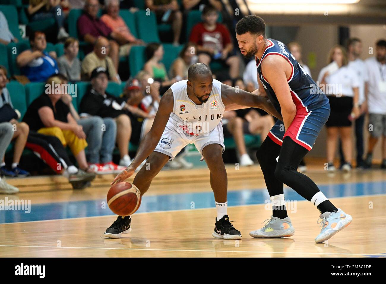 Belgium's Jonathan Tabu pictured in action during a basketball match ...