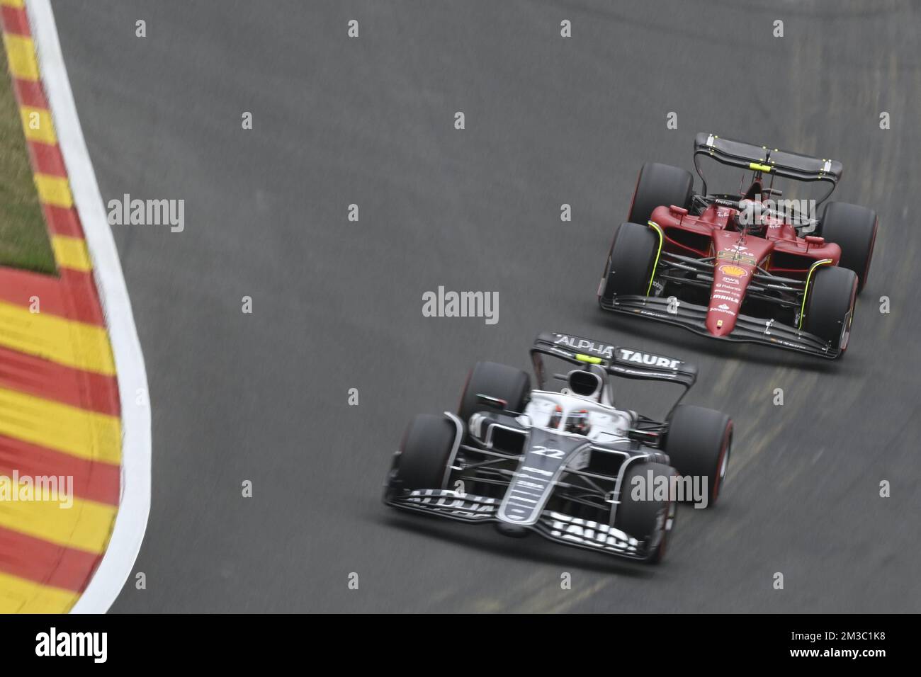 Scuderia AlphaTauri Japanese rider Yuki Tsunoda and Scuderia Ferrari ...
