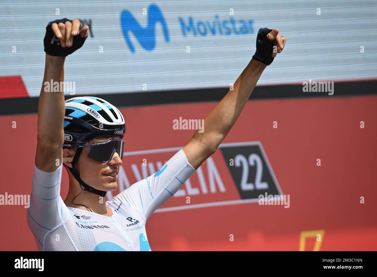 Spanish Enric Mas of Movistar Team pictured at the start of stage 7 of ...