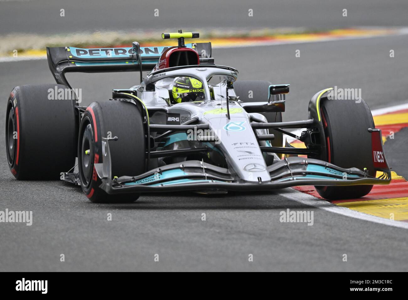 Mercedes-AMG Petronas UK rider Lewis Hamilton pictured in action during ...