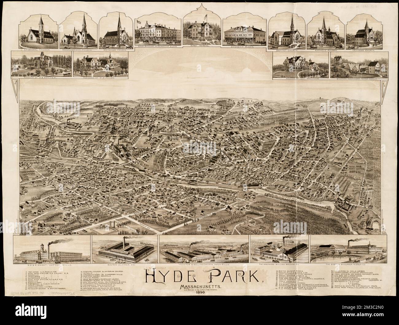 Hyde Park, Massachusetts : 1890 , Hyde Park Boston, Mass., Aerial views ...