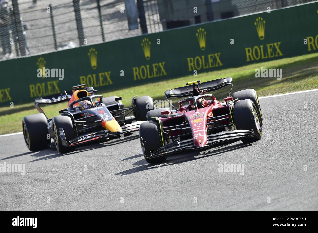 Scuderia Ferrari Spanish rider Carlos Sainz Jr. and Oracle Red Bull ...