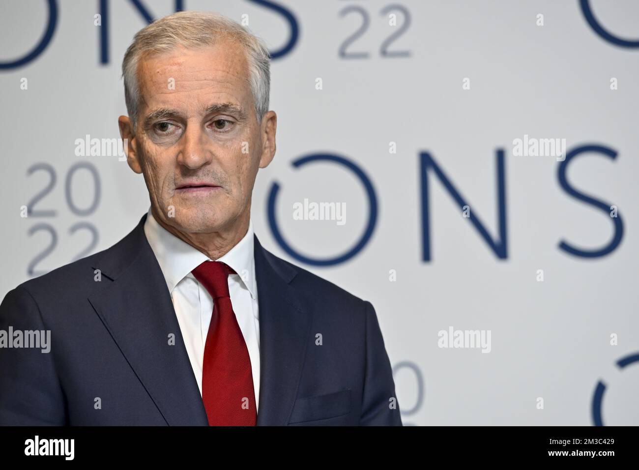 Norway's Prime Minister Jonas Gahr Store pictured during a bilateral ...