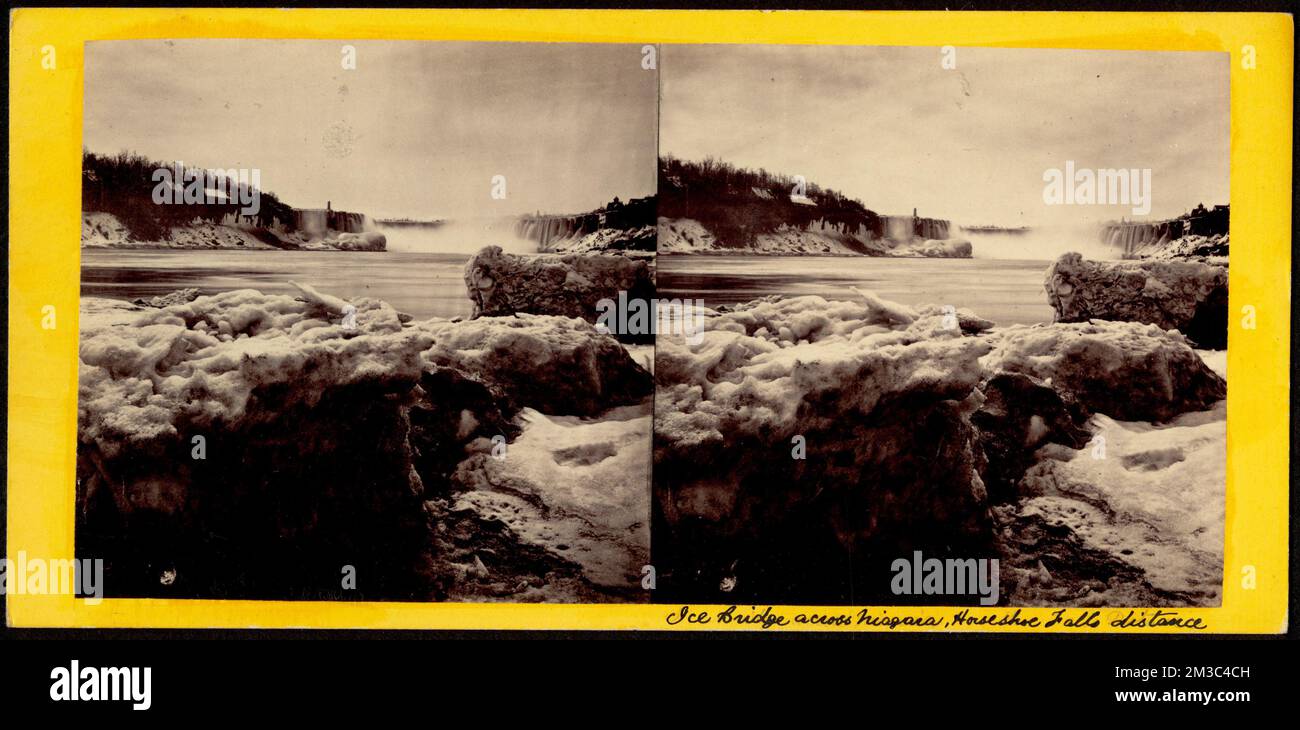 Ice bridge across the Niagara, with Horse Shoe Falls in the distance ...