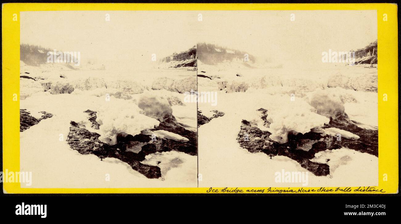 Ice bridge across the Niagara, with Horse Shoe Falls in the distance ...