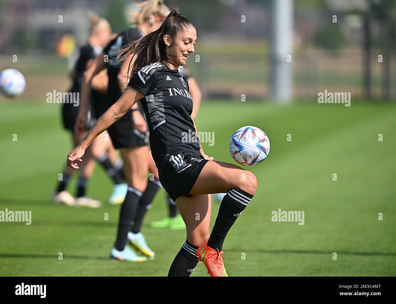 Belgium's Amber Tysiak pictured in action during a training session of ...