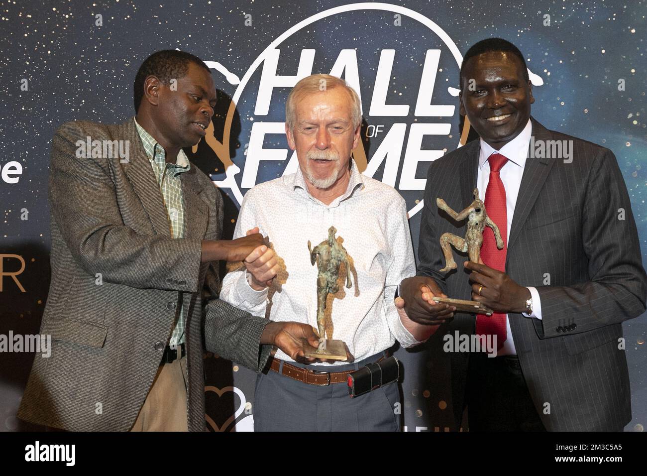 Kenya's Daniel Komen, Wilfried Meert, organizer of the Memorial Van ...