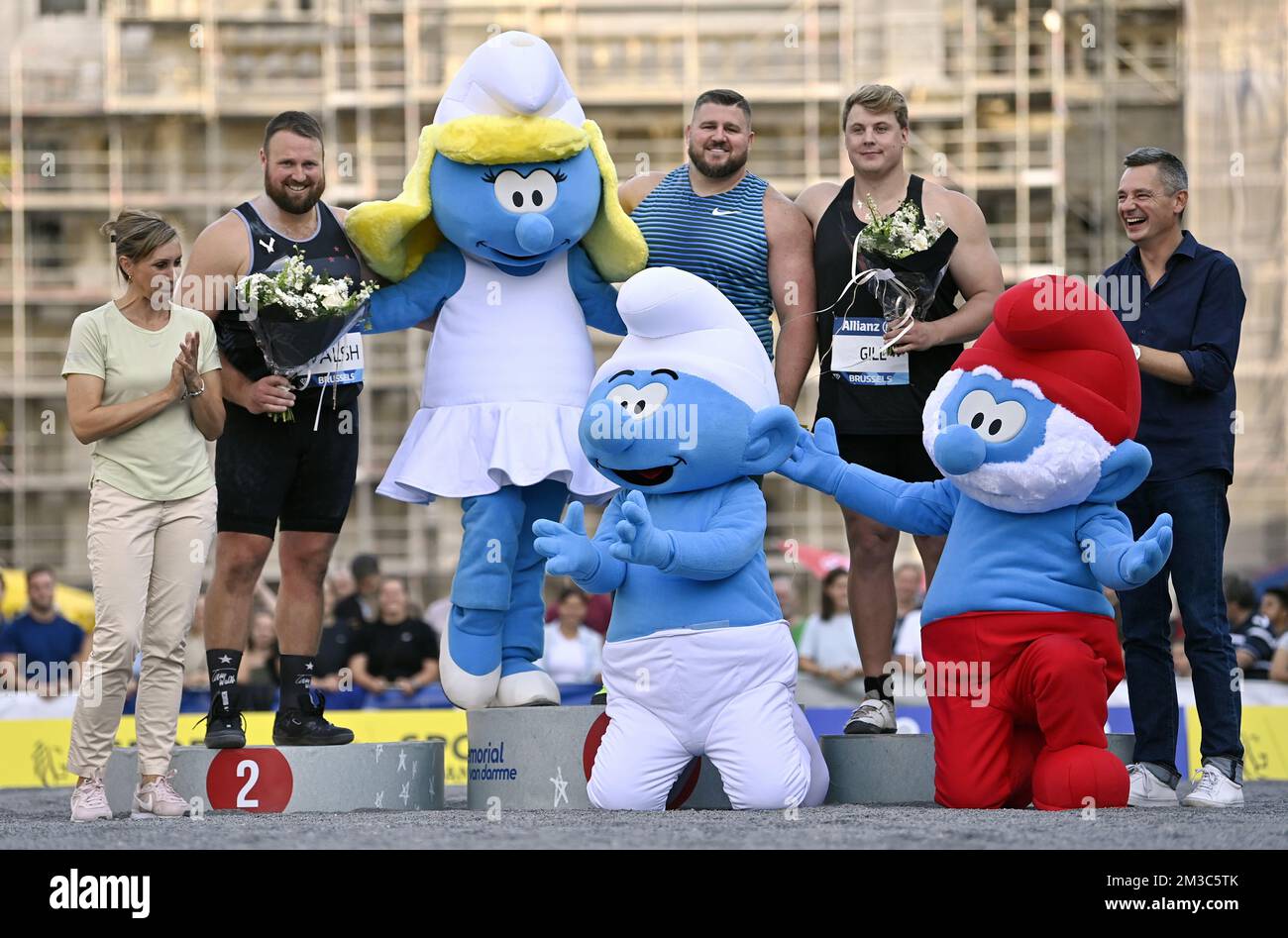 New-Zealand's Tom Walsh, US' Joe Kovacs and New Zeland's Jacjo Gill ...