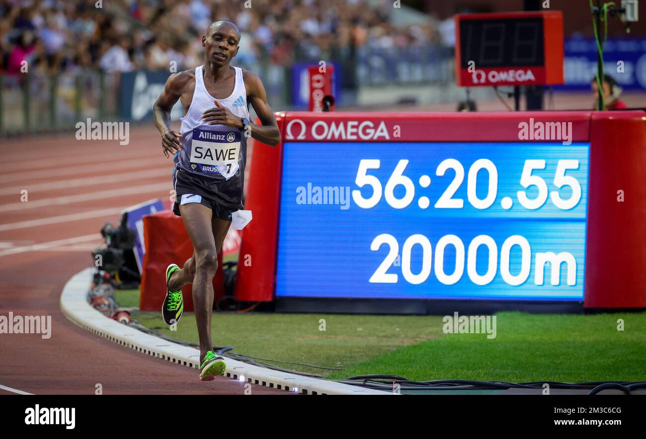 Kenyan Sabastian Kimaru Sawe pictured in action during the one hour race Men at the 2022 edition ...