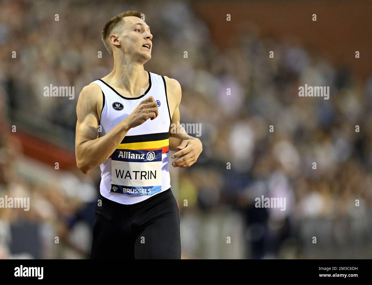 Belgian Julien Watrin reacts after the men's 400m hurdles, at the 2022 ...