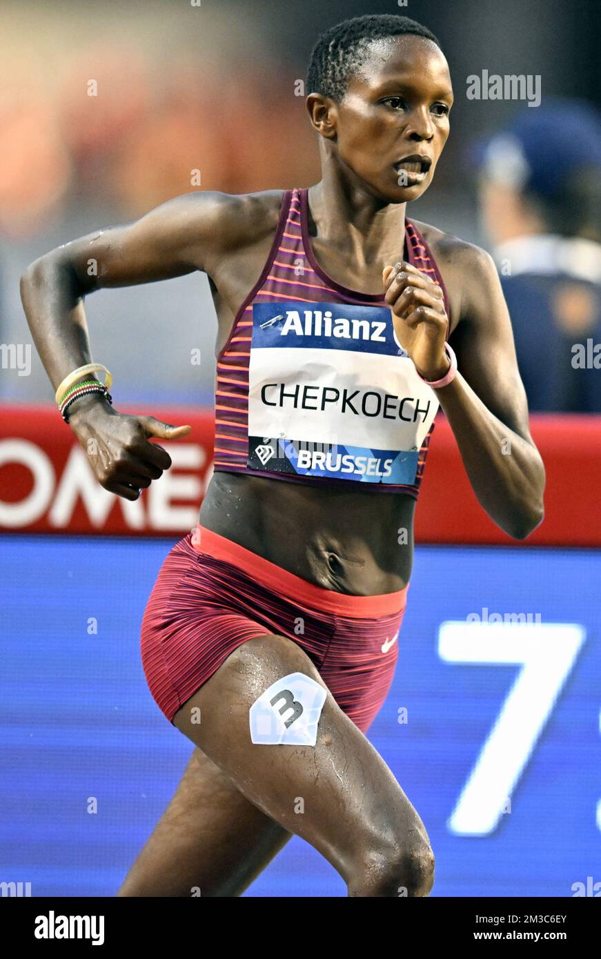 Kenyan Jackline Chepkoech pictured in action during the women's 3000m ...