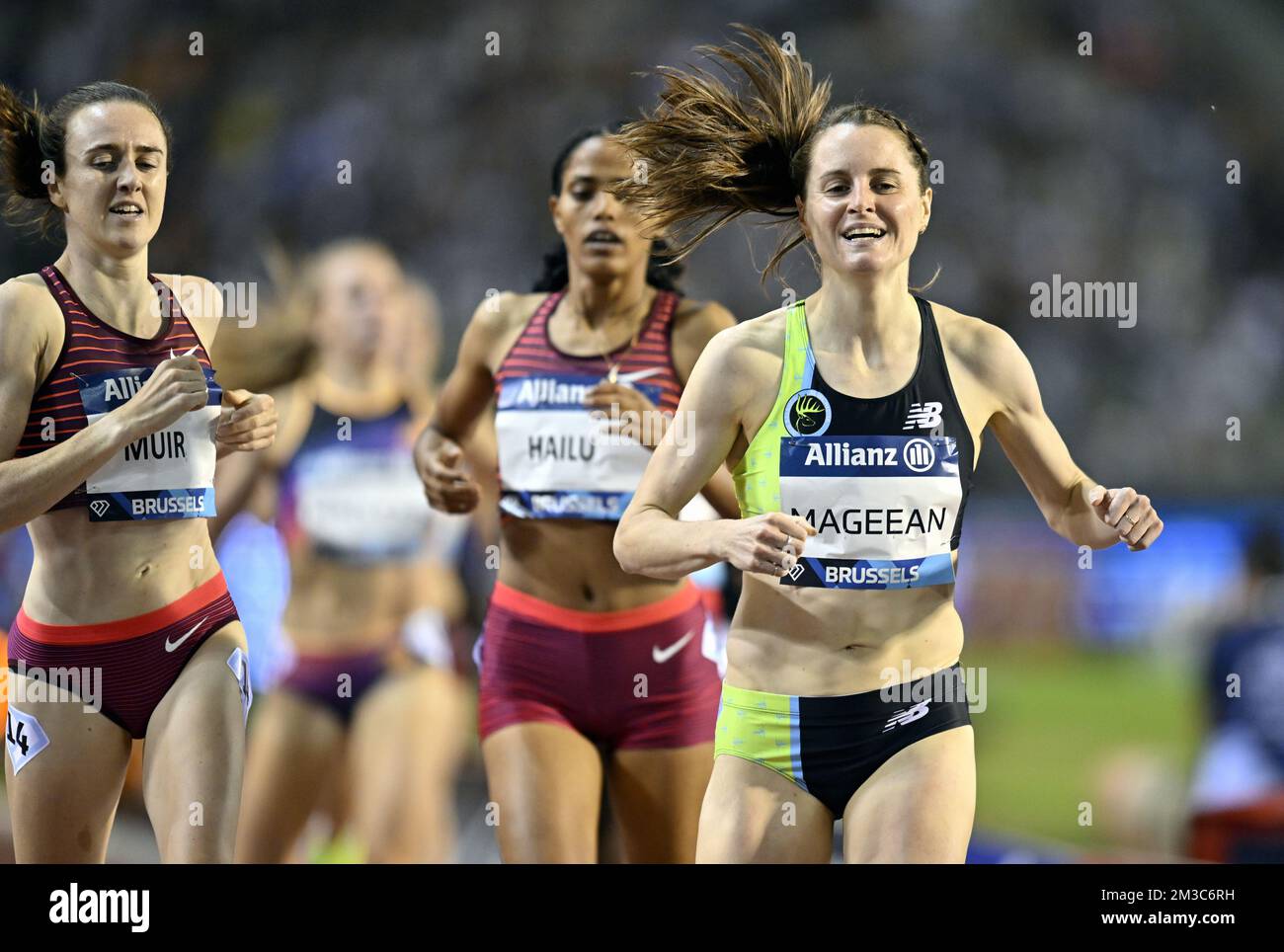 Irish Ciara Mageean celebrates after winning the women's 1500m, at the ...