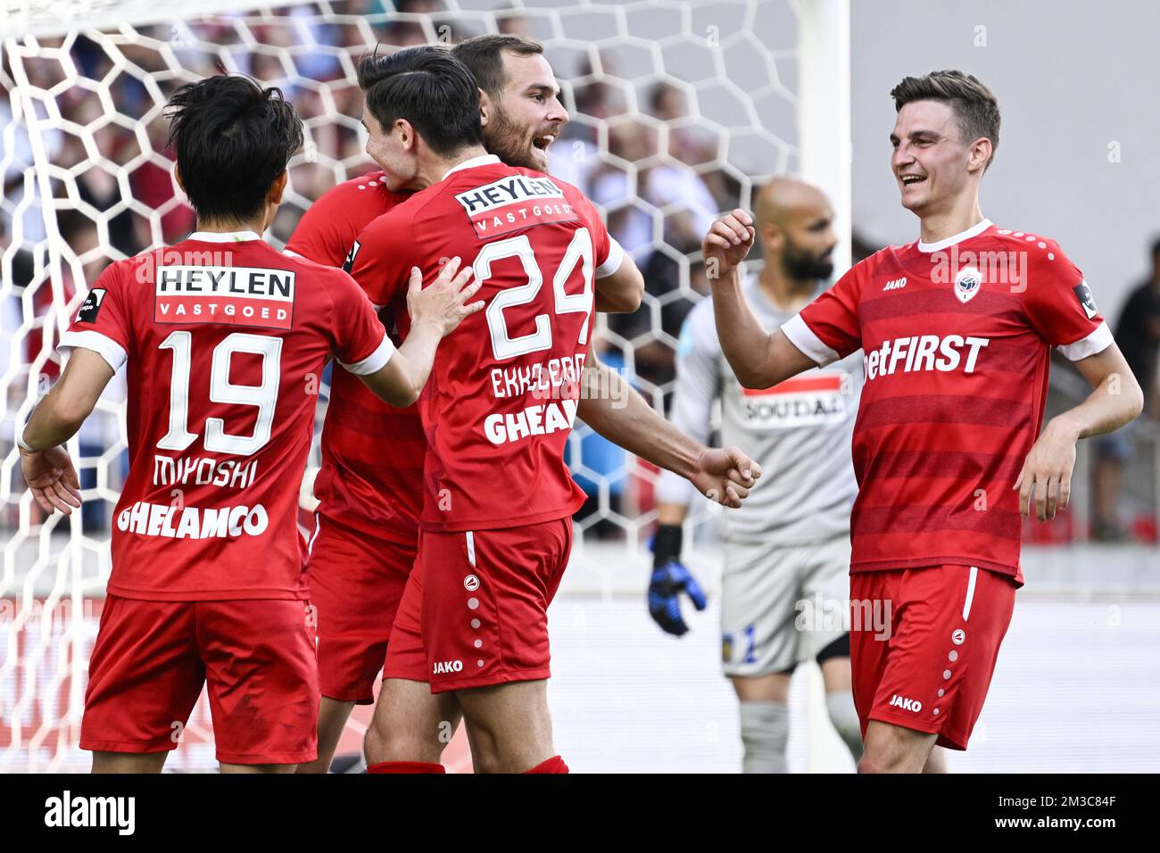 Antwerp's Vincent Janssen celebrates after scoring during a soccer ...