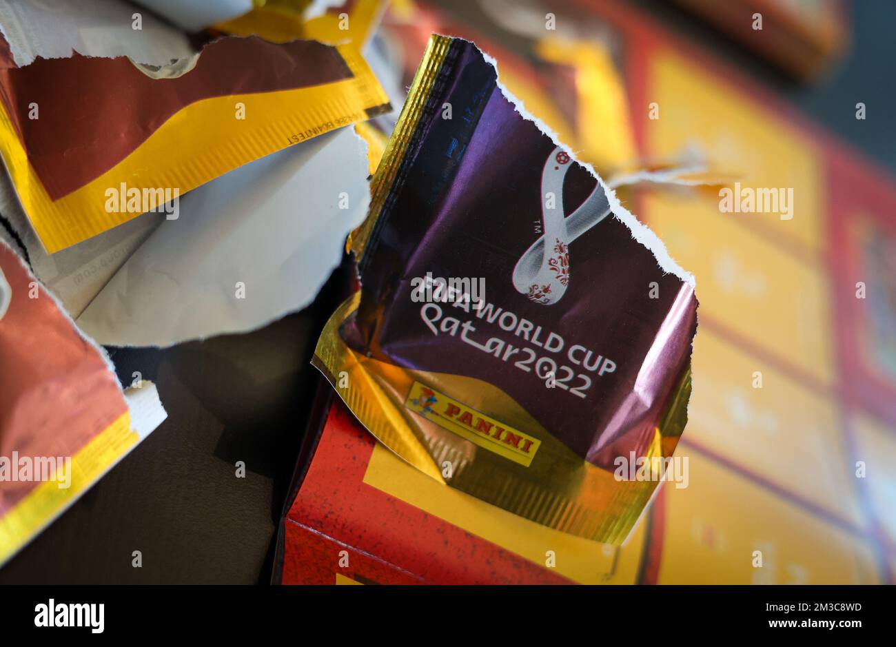 Illustration picture shows the presentation of the Panini sticker ...