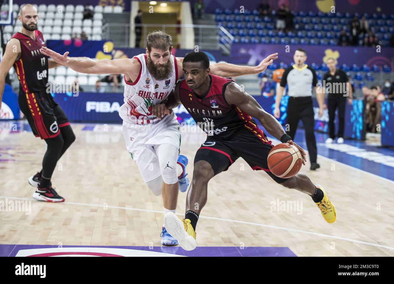 Retin Obasohan of Belgium, Chavdar Kostov of Bulgaria pictured during a ...
