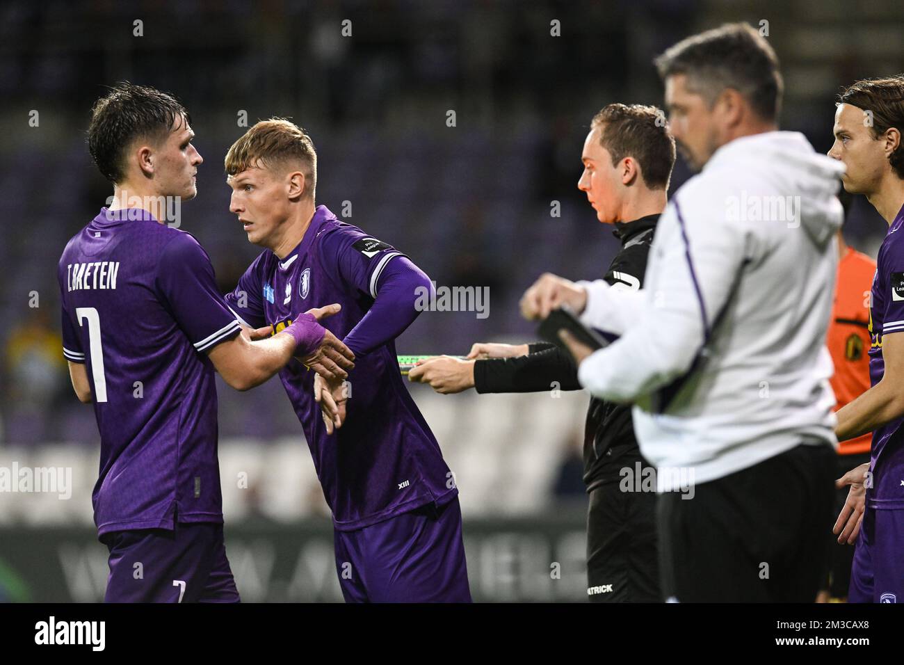Beerschot's Nauris Petkevicius makes his debut during a soccer match between Beerschot VA and ...