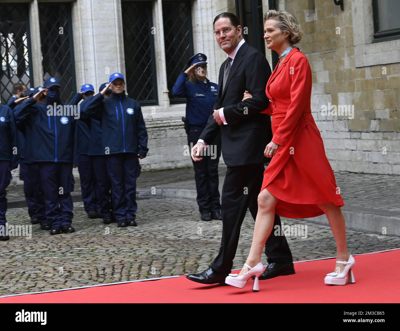 Princess Delphine and Jim O'Hare pictured leaving after the official ...