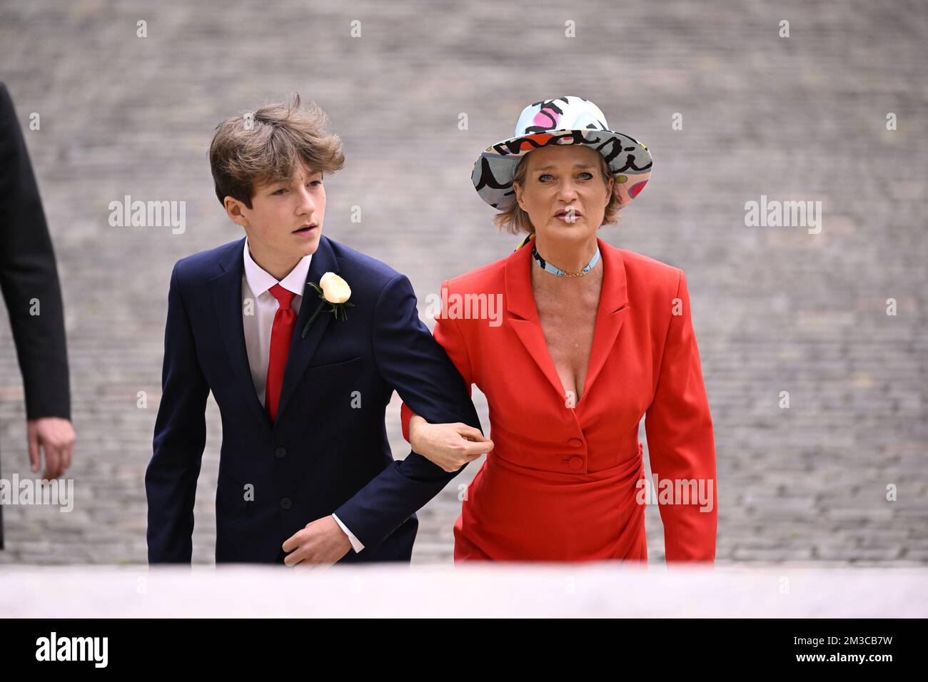Princess Delphine and Oscar O'Hare pictured arriving for the wedding ...