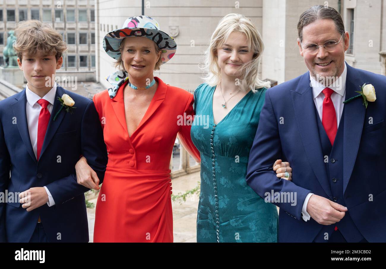 Oscar O'Hare, Princess Delphine, Josephine O'Hare and James O'Hare pose ...