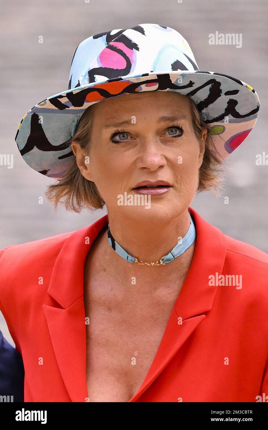 Princess Delphine pictured arriving for the wedding ceremony of ...