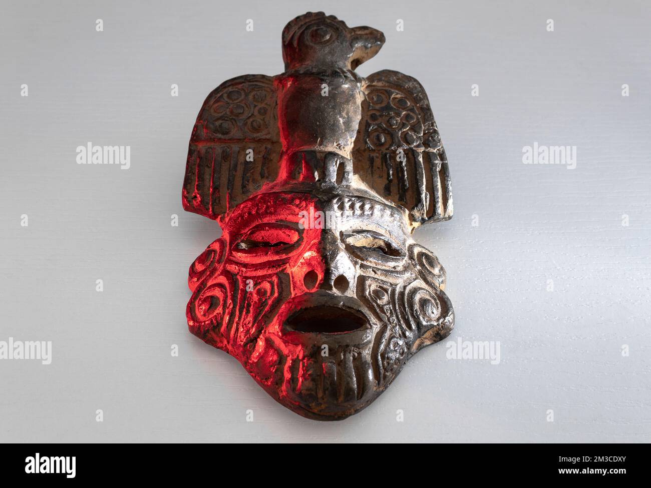 An ancient ceramic pre columbus mask based in American indigenous ...