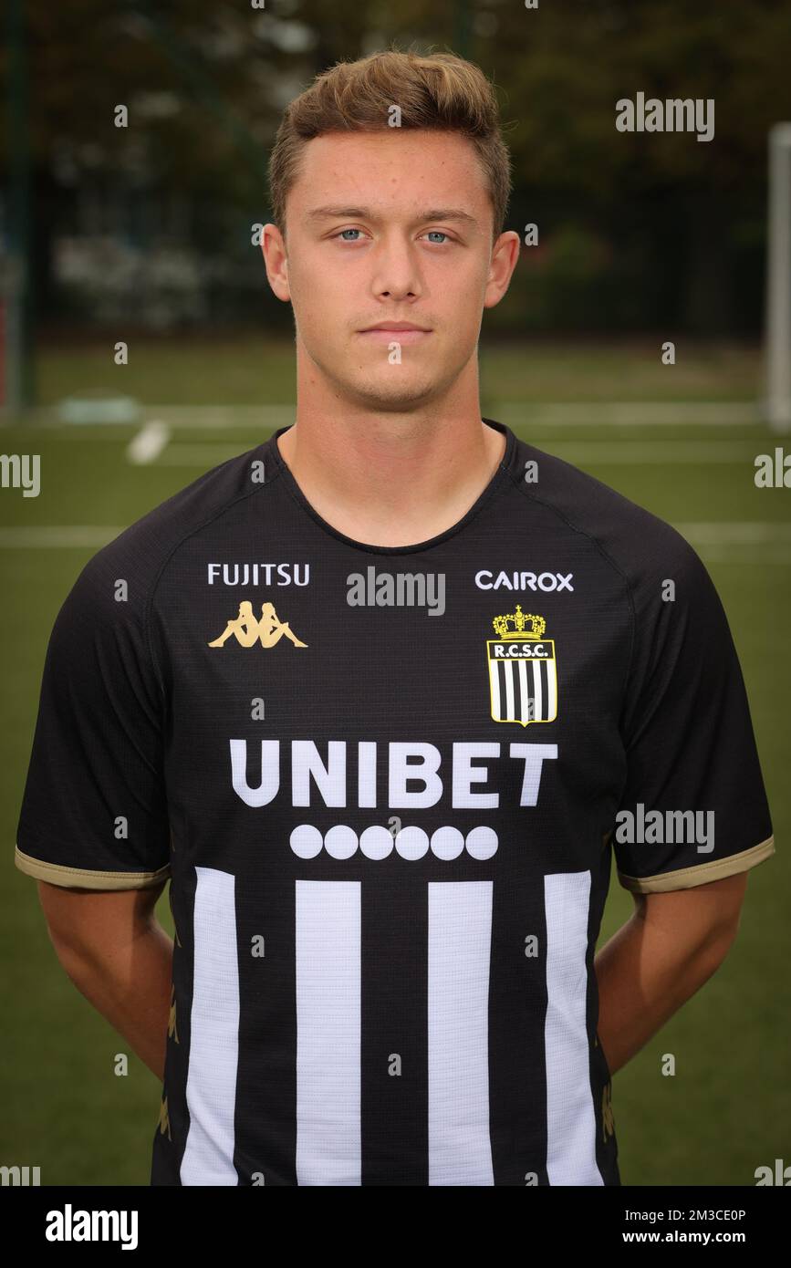 Charleroi's Siebe Vandermeulen poses for a team picture, at the 2022 ...