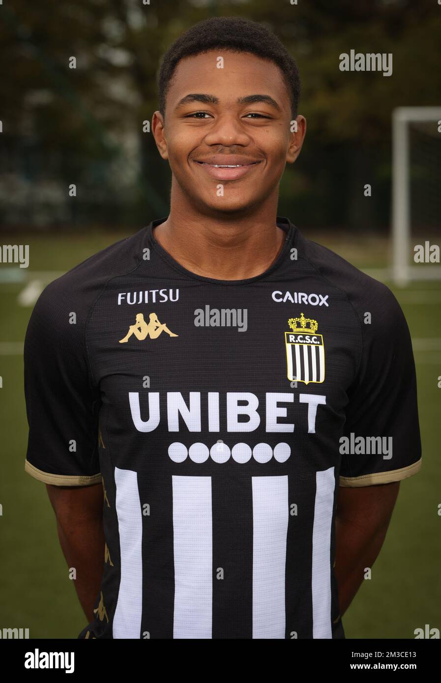 Charleroi's Mathieu Mulland poses for a team picture, at the 2022-2023 ...
