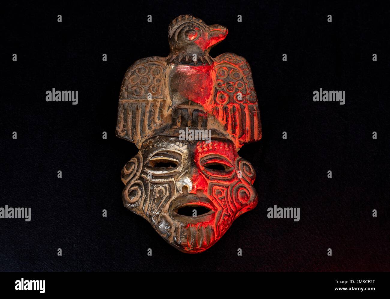 An ancient ceramic pre columbus mask based in American indigenous ...