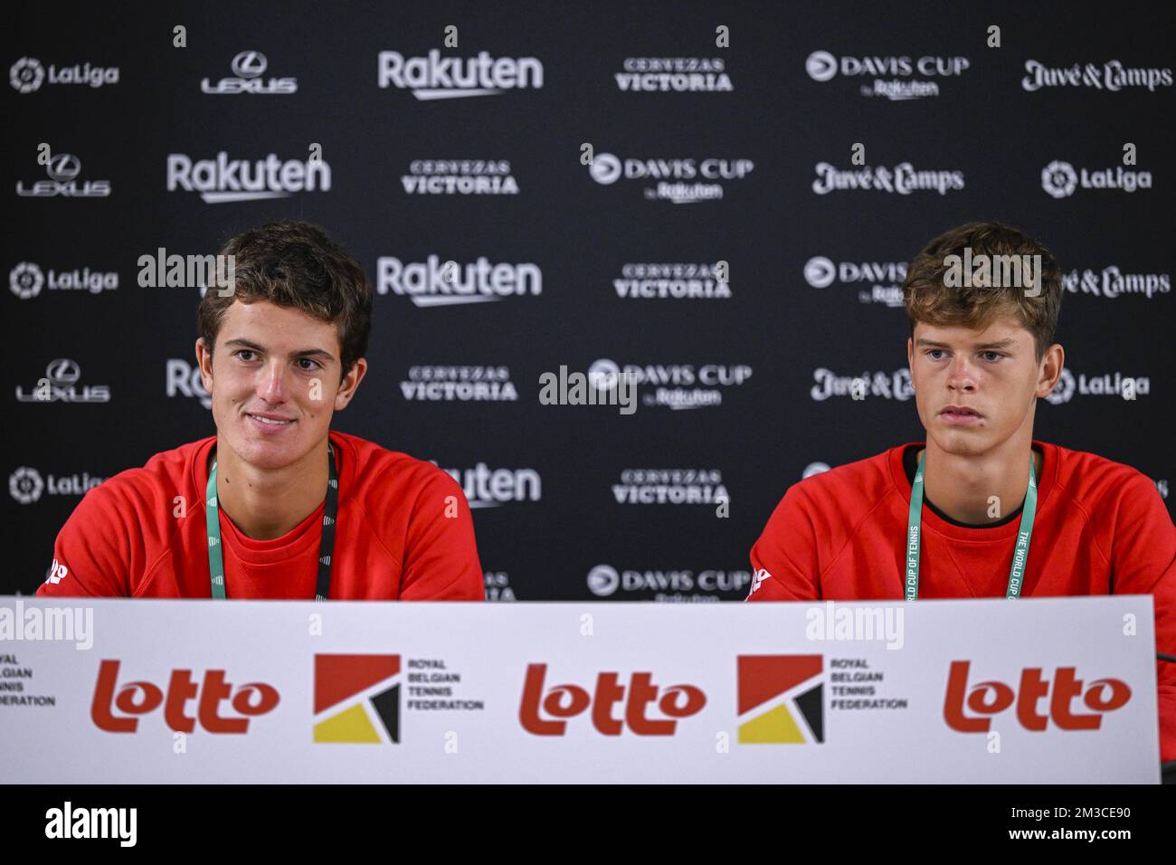 Belgian junior Gilles-Arnaud Bailly and Belgian junior Alexander Blockx ...