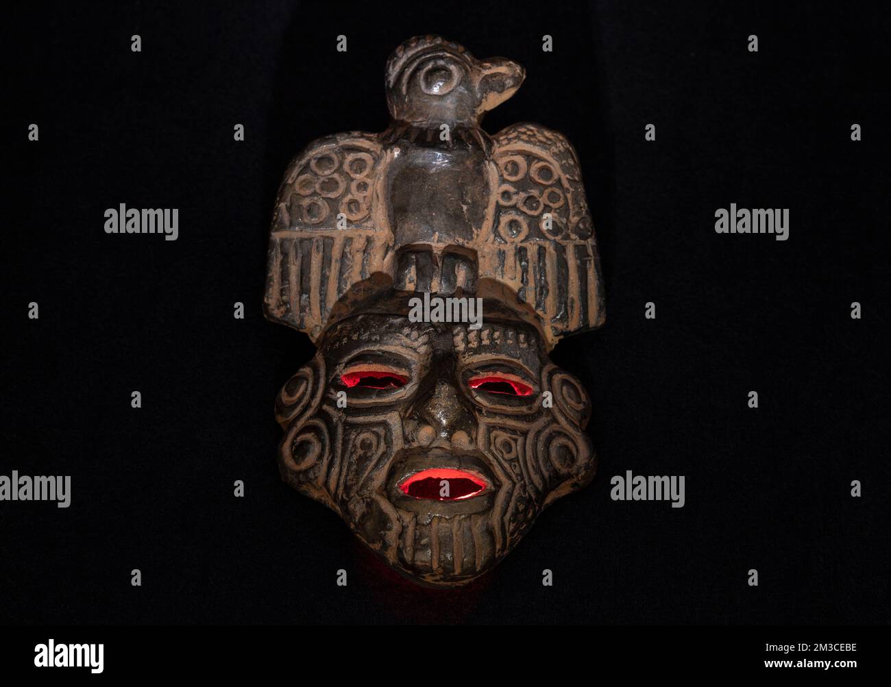 An ancient ceramic pre columbus mask based in American indigenous ...
