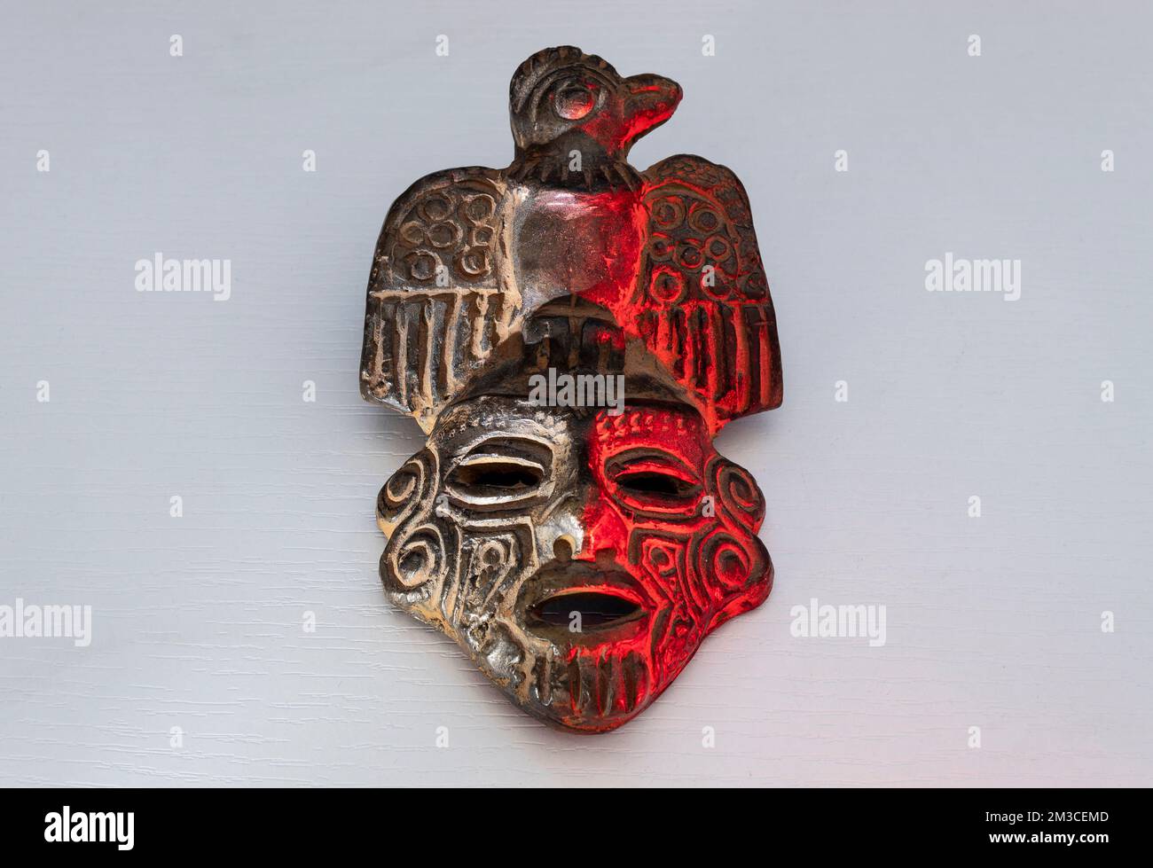 An ancient ceramic pre columbus mask based in American indigenous ...