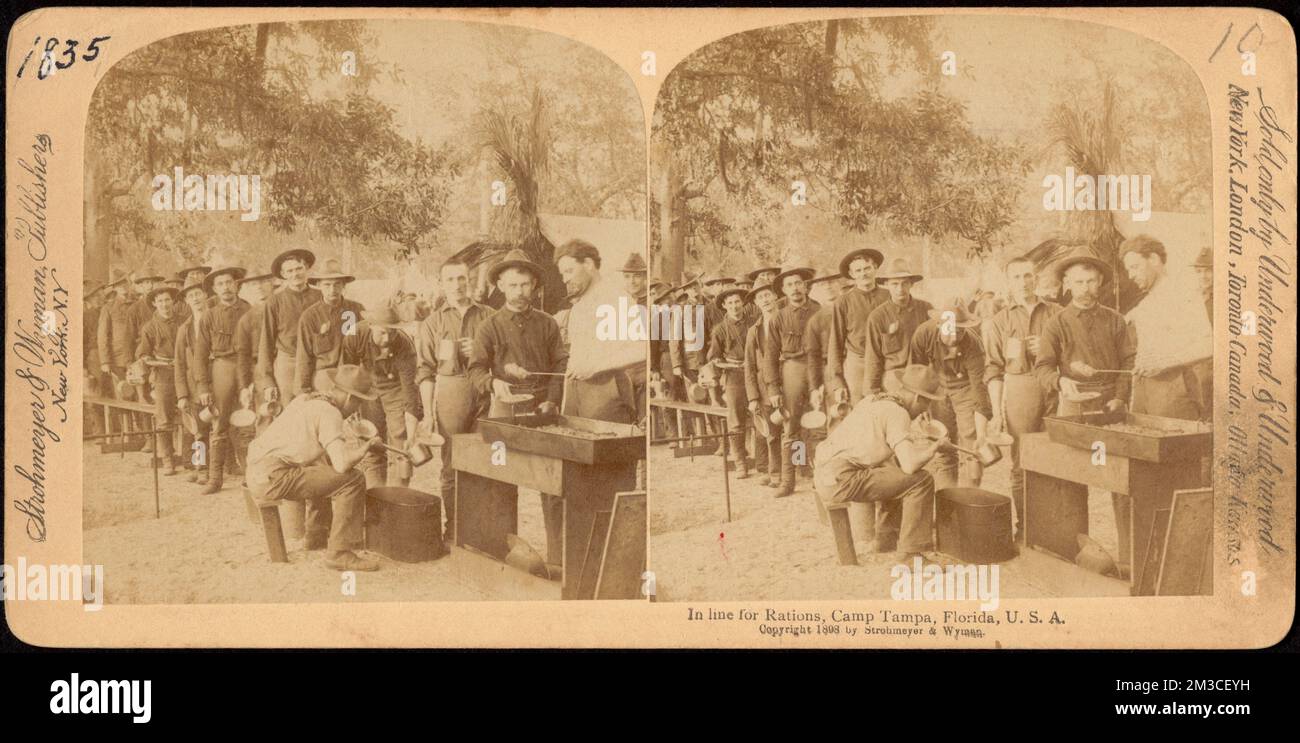 In line for rations, Camp Tampa, Florida, U.S.A. , Military camps ...