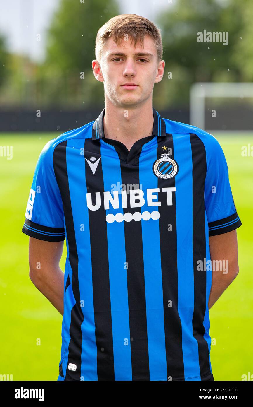 Club's Jorne Spileers poses for the photographer during the 2022-2023 photoshoot of Belgian ...