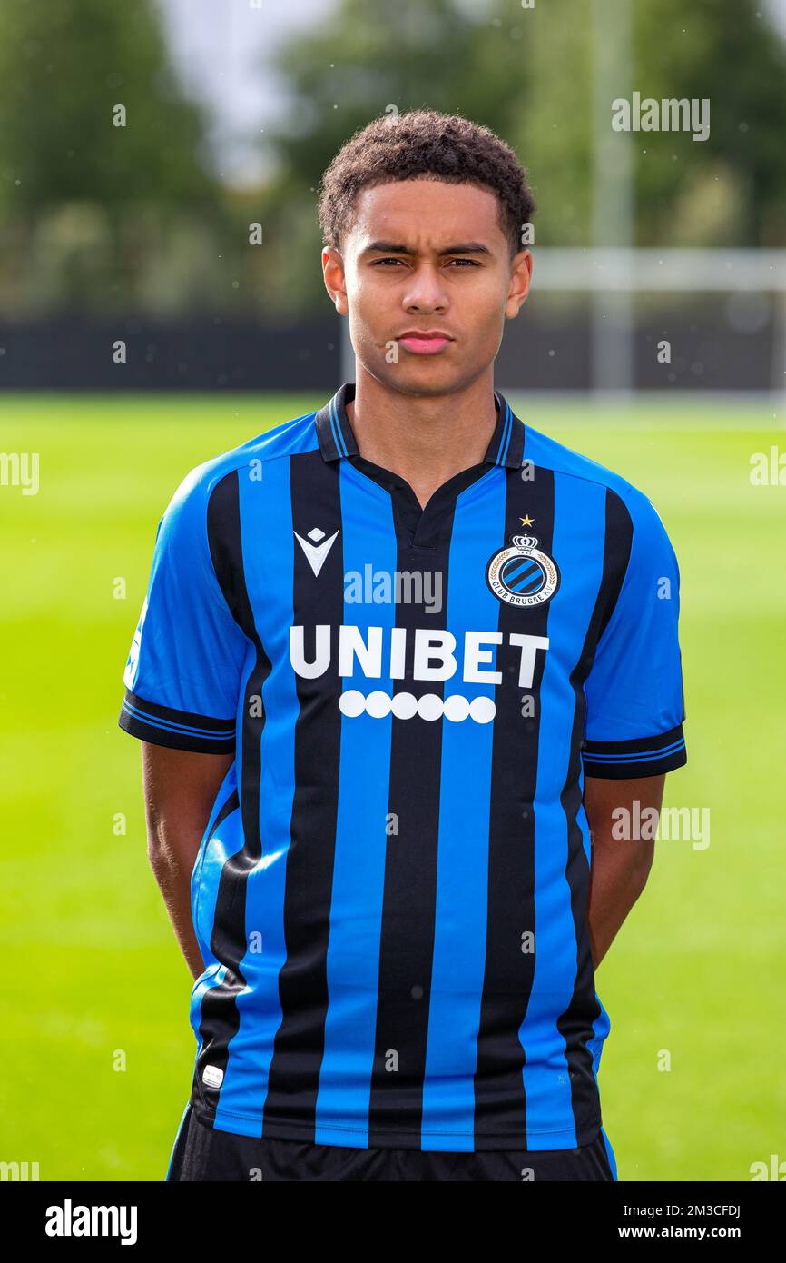 Club's Antonio Nusa poses for the photographer during the 2022-2023 photoshoot of Belgian ...