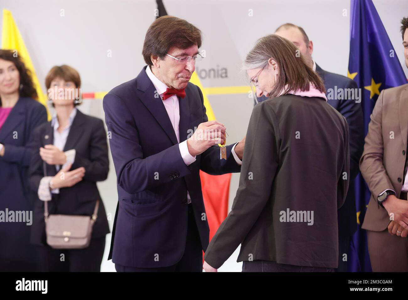 Walloon Minister President Elio Di Rupo and Celine Courtoy pictured ...