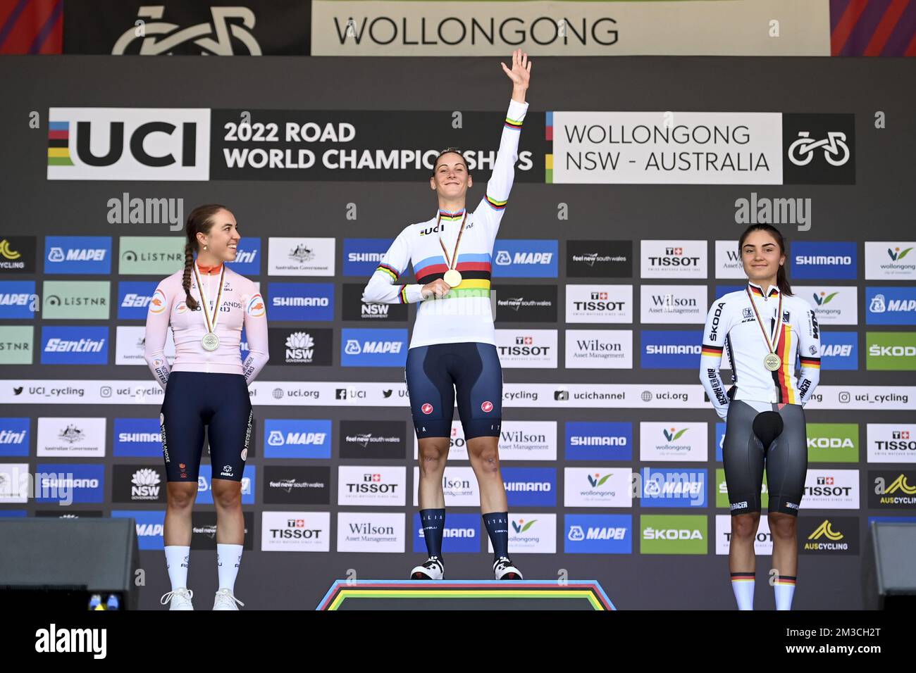 Dutch Shirin van Anrooij , winner of the silver medal, Italian Vittoria ...