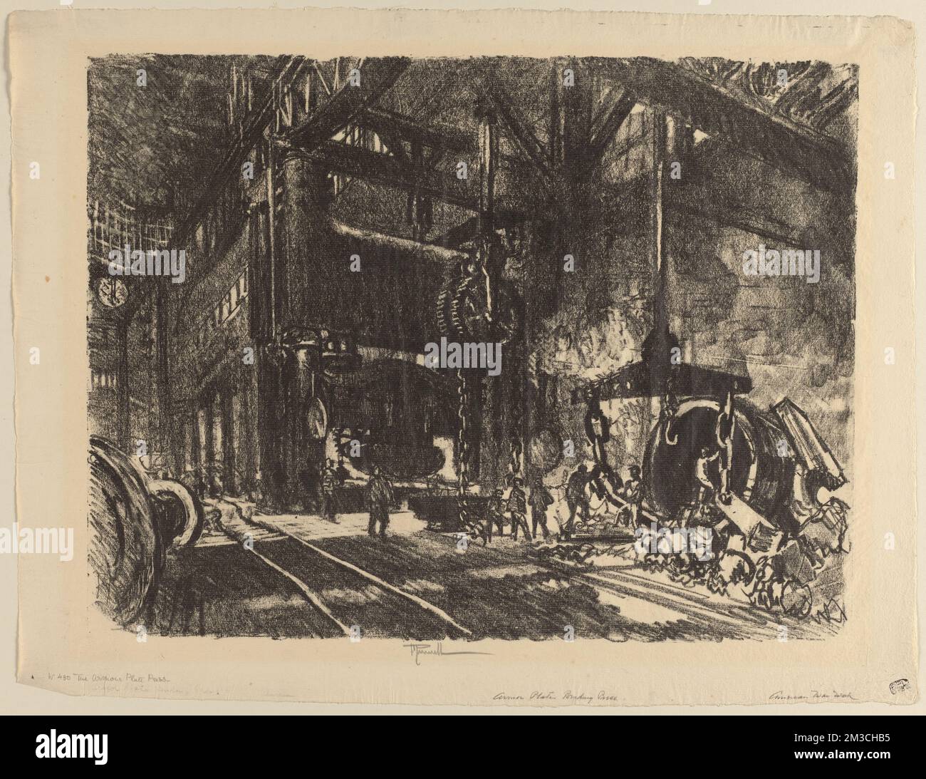 In the land of Brobdingnag : The armour plate bending press , Hoisting ...