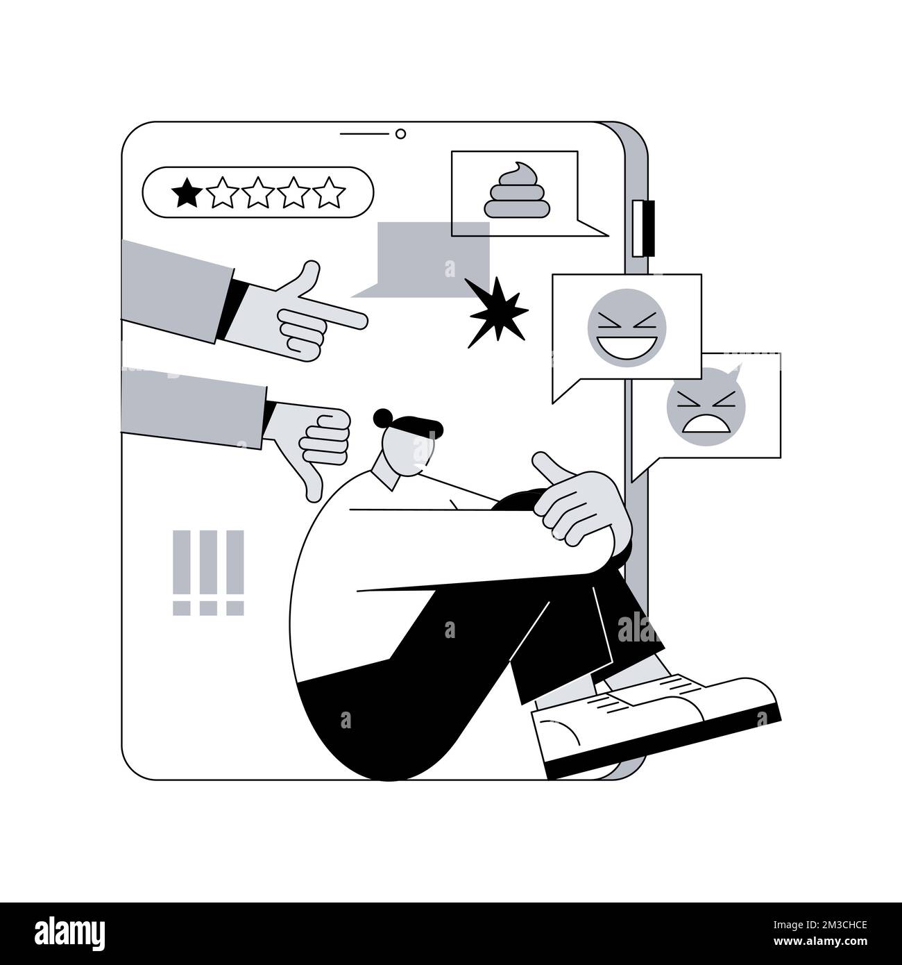 Internet criticism abstract concept vector illustration. Social media ...