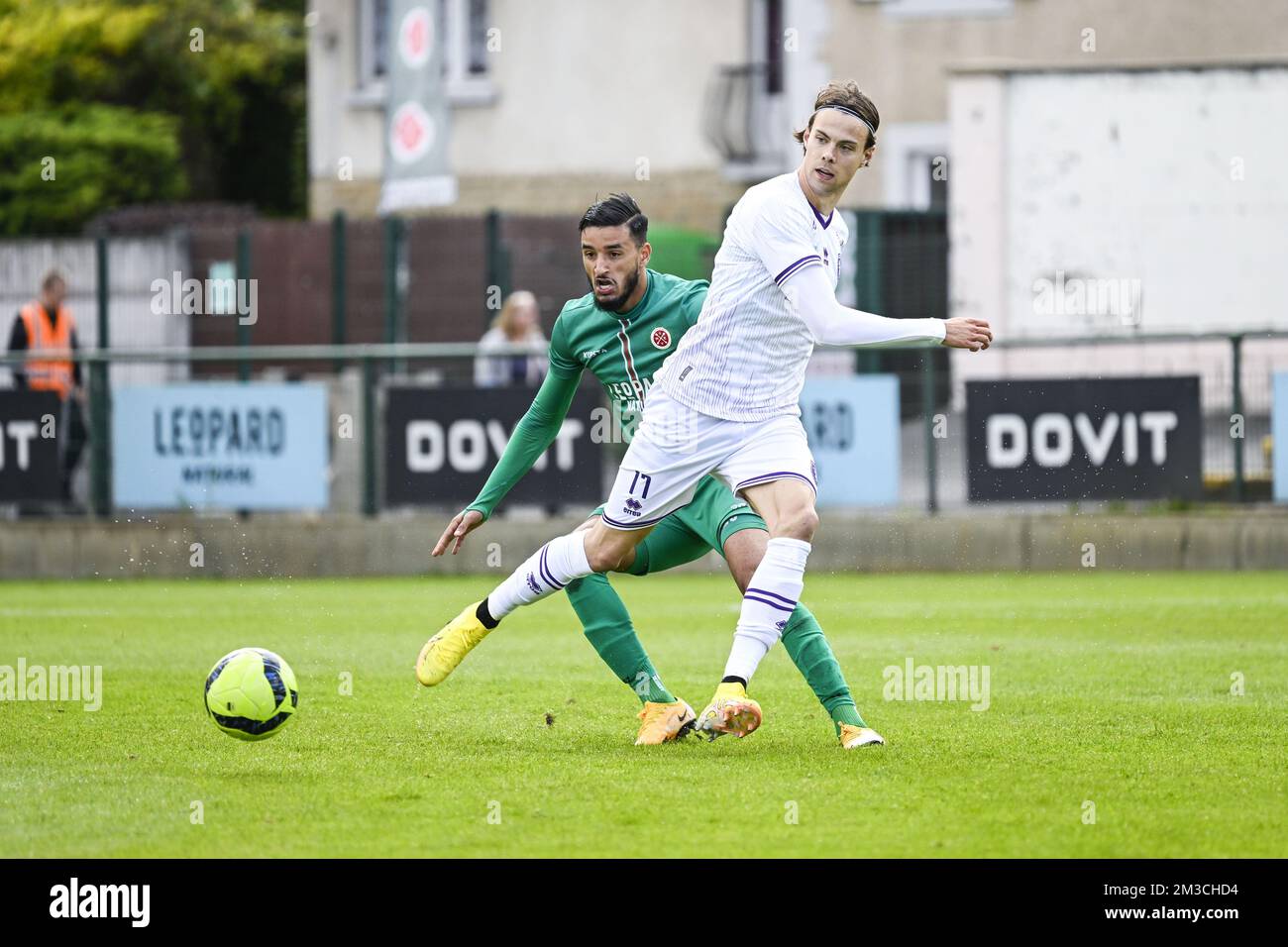 Virton's Rayanne Khemais and Beerschot's Nokkvi Thorisson pictured in ...