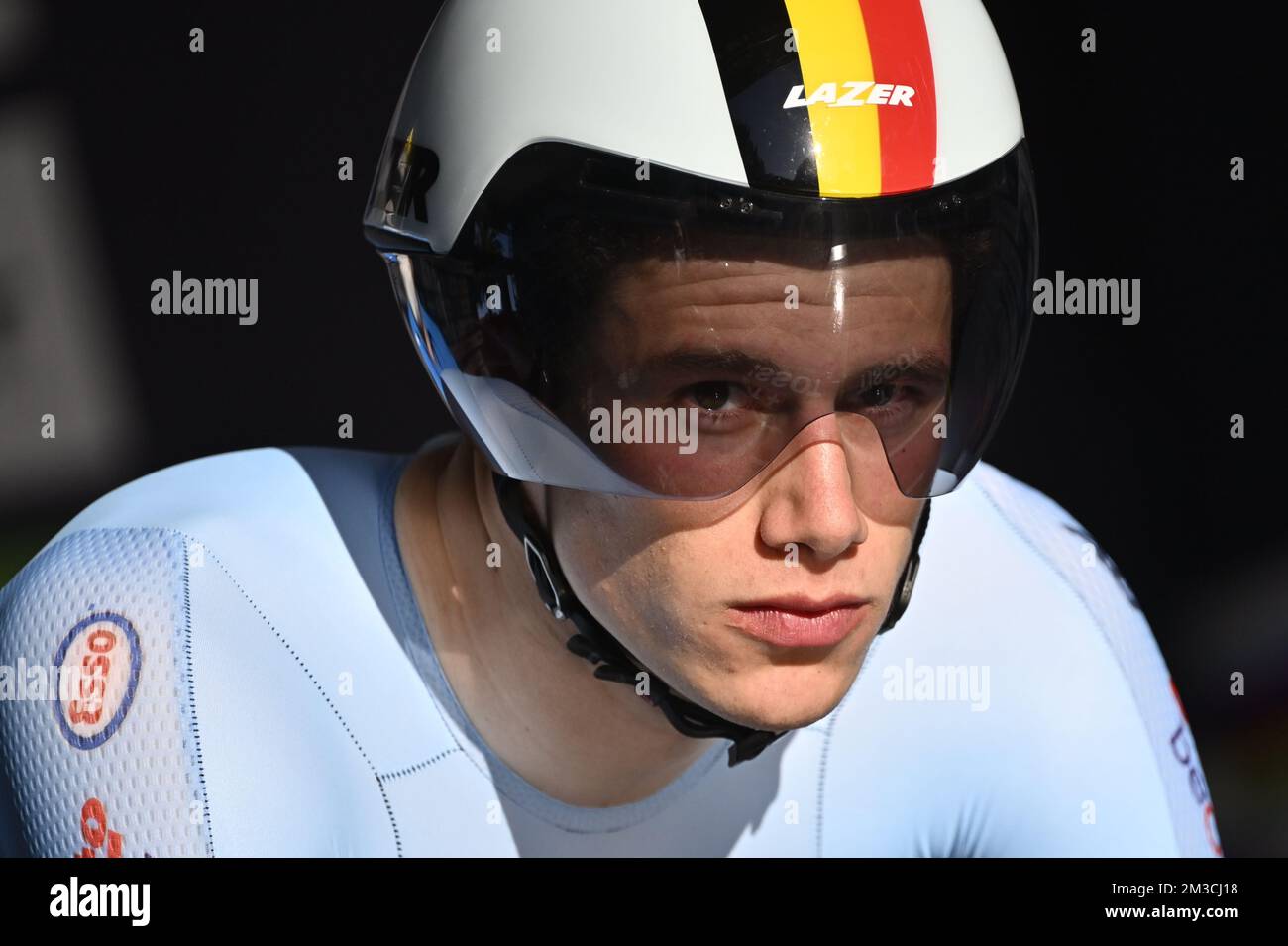 Belgian Alec Segaert pictured during the men U23 individual time trial ...